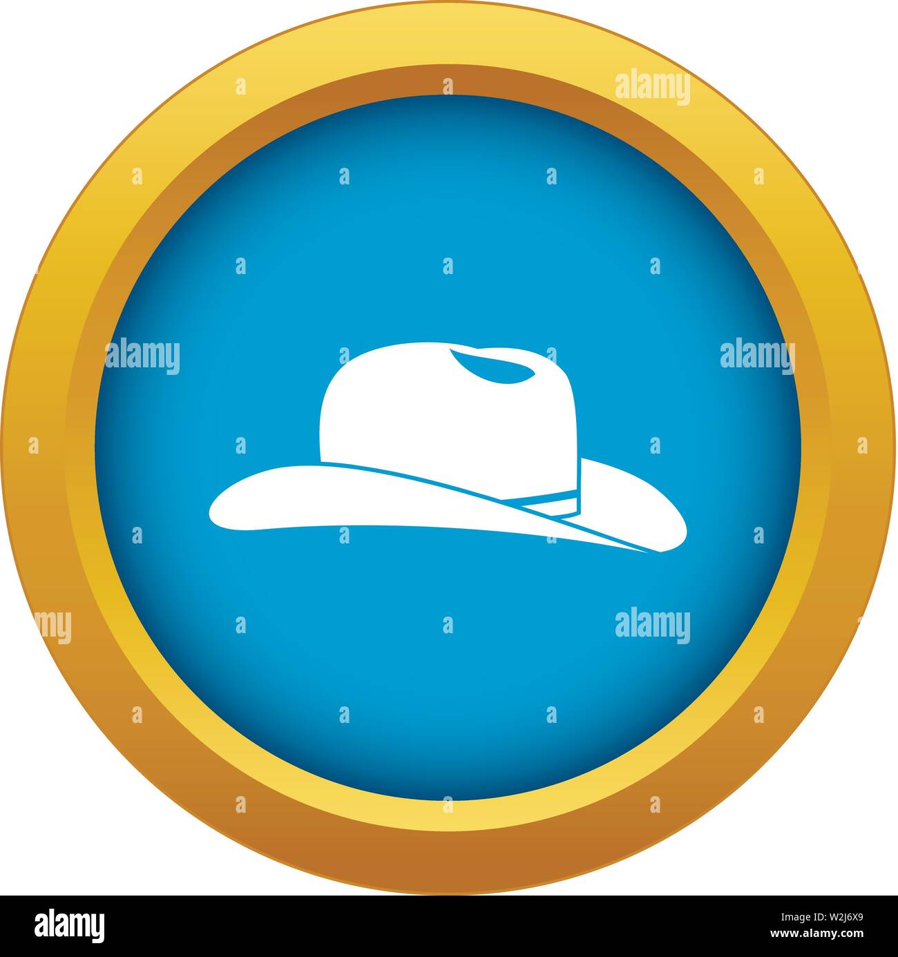 Cowboy hat icon blue vector isolated Stock Vector Image & Art - Alamy