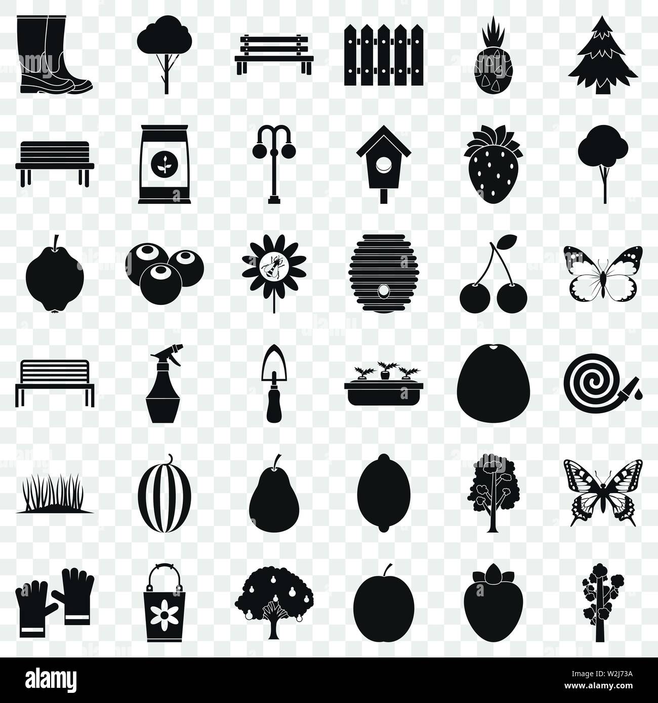 Nature icons set, simple style Stock Vector Image & Art - Alamy