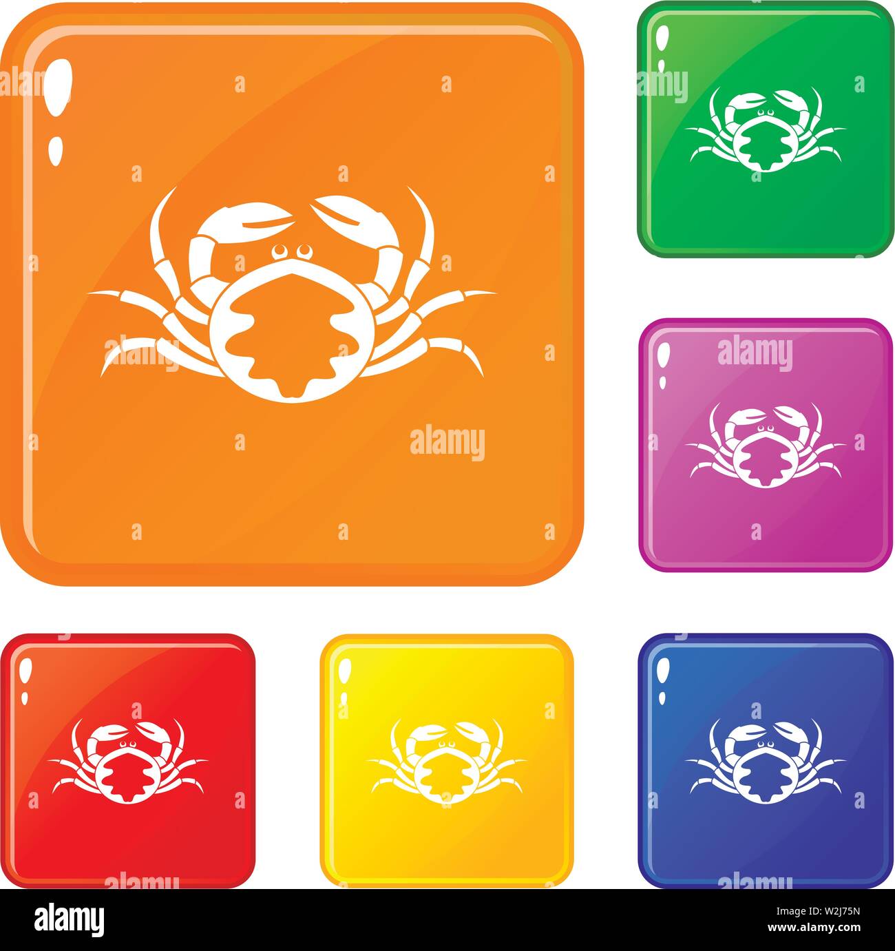 Fresh live crab icons set vector color Stock Vector Image & Art - Alamy