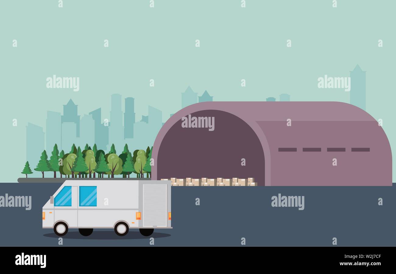 transport vehicle delivery van cartoon Stock Vector Image & Art - Alamy