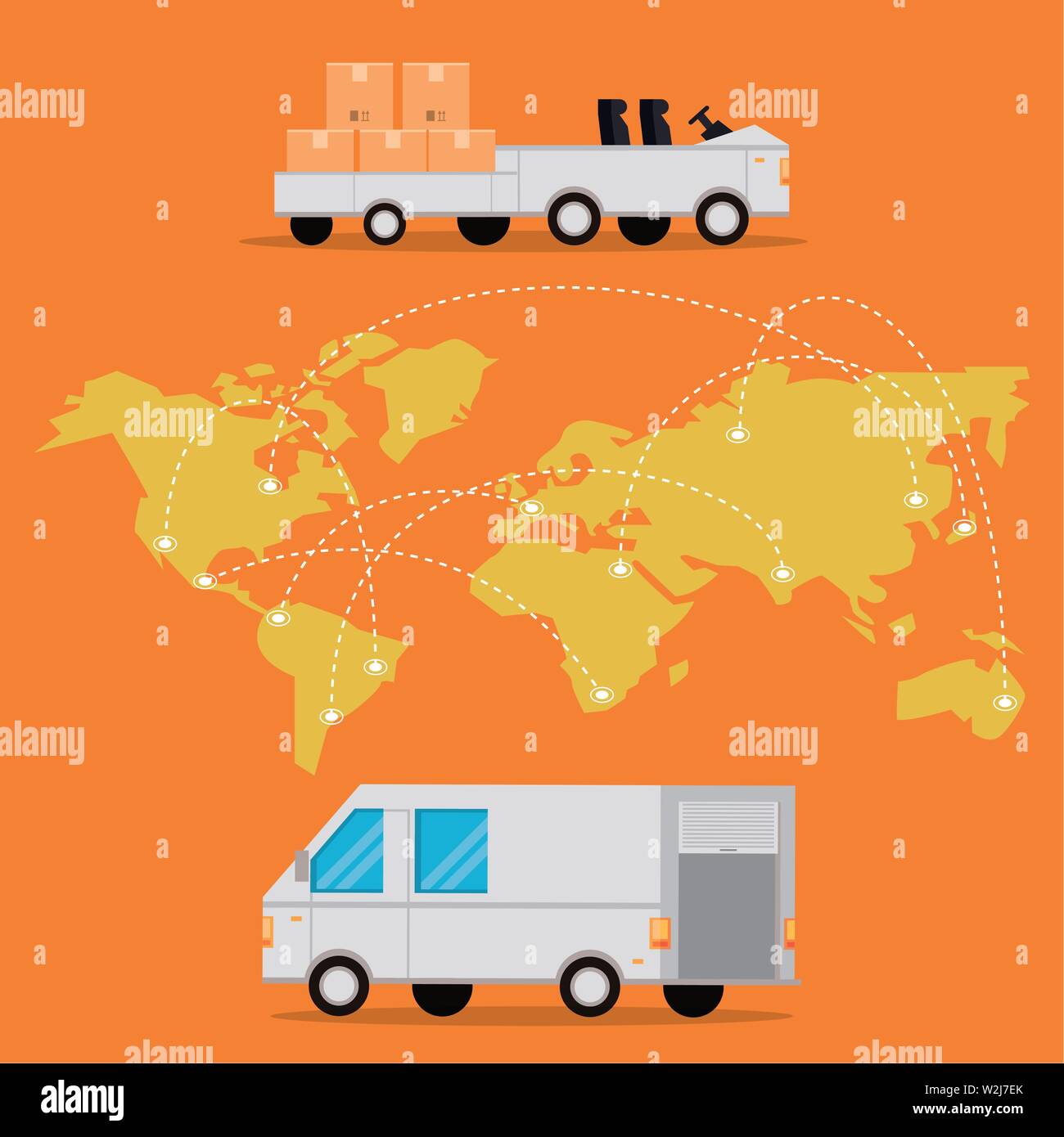 transportation merchandise logistic cargo cartoon Stock Vector Image ...