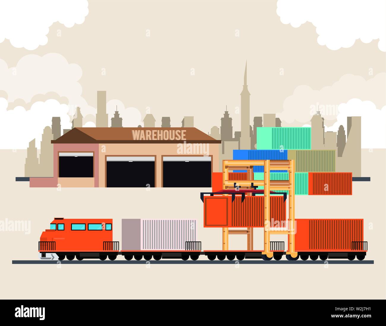 transportation cargo merchandise logistic cartoon Stock Vector Image ...