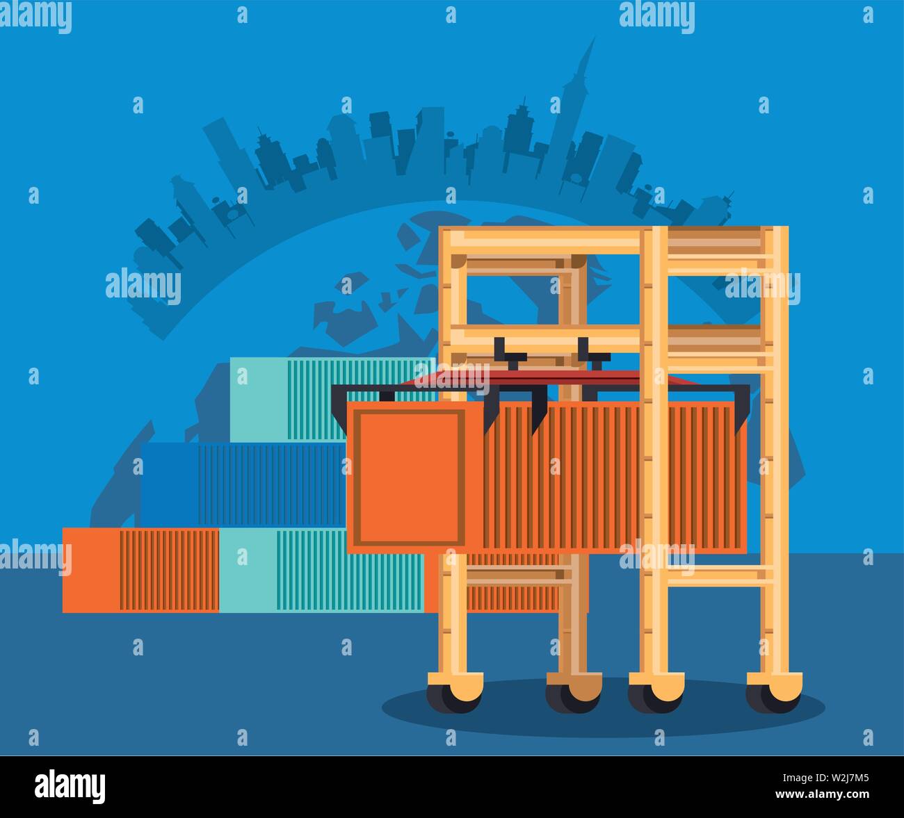 transportation merchandise logistic cargo cartoon Stock Vector Image ...