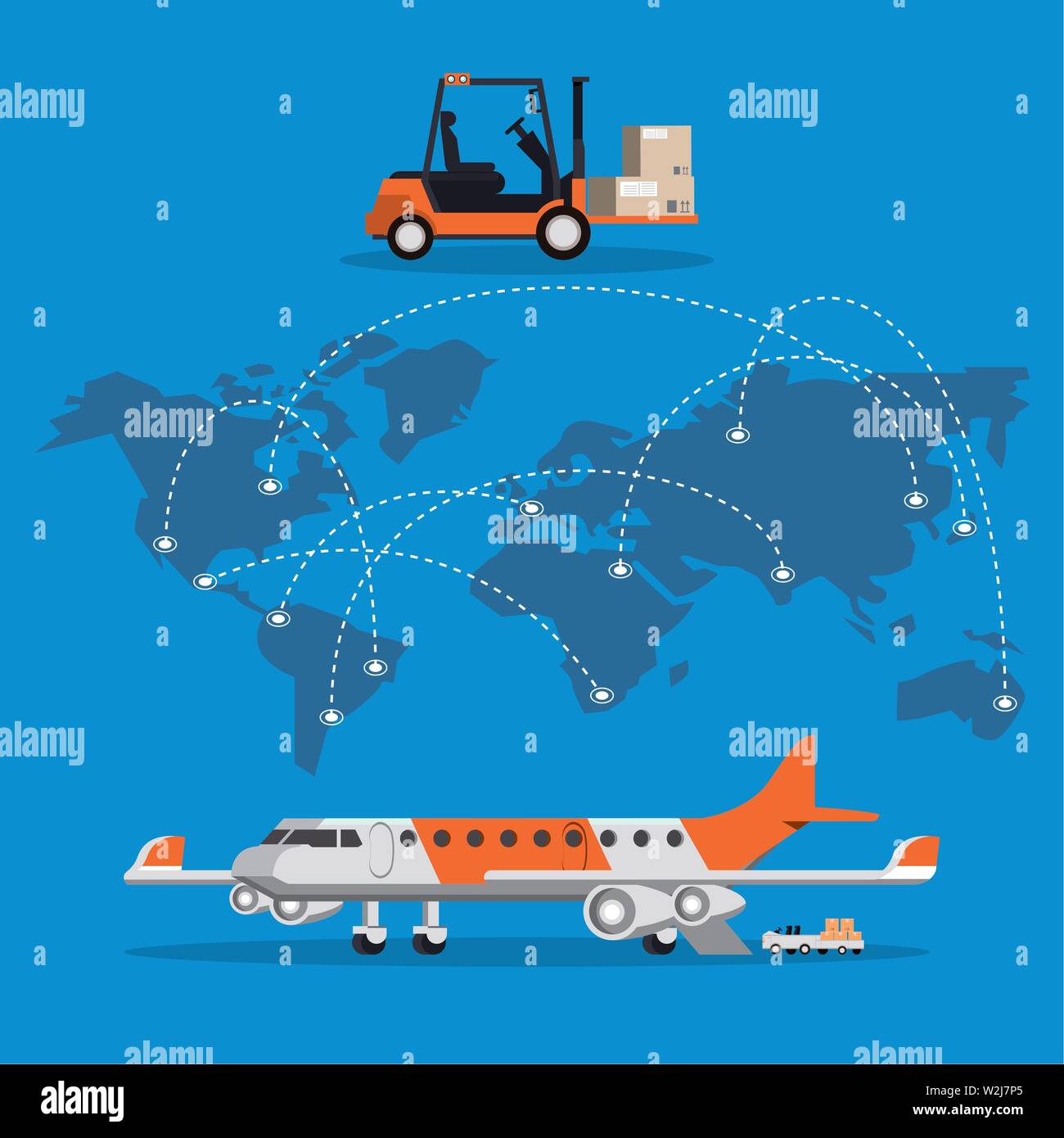 transportation commercial passengers airplane cartoon Stock Vector ...