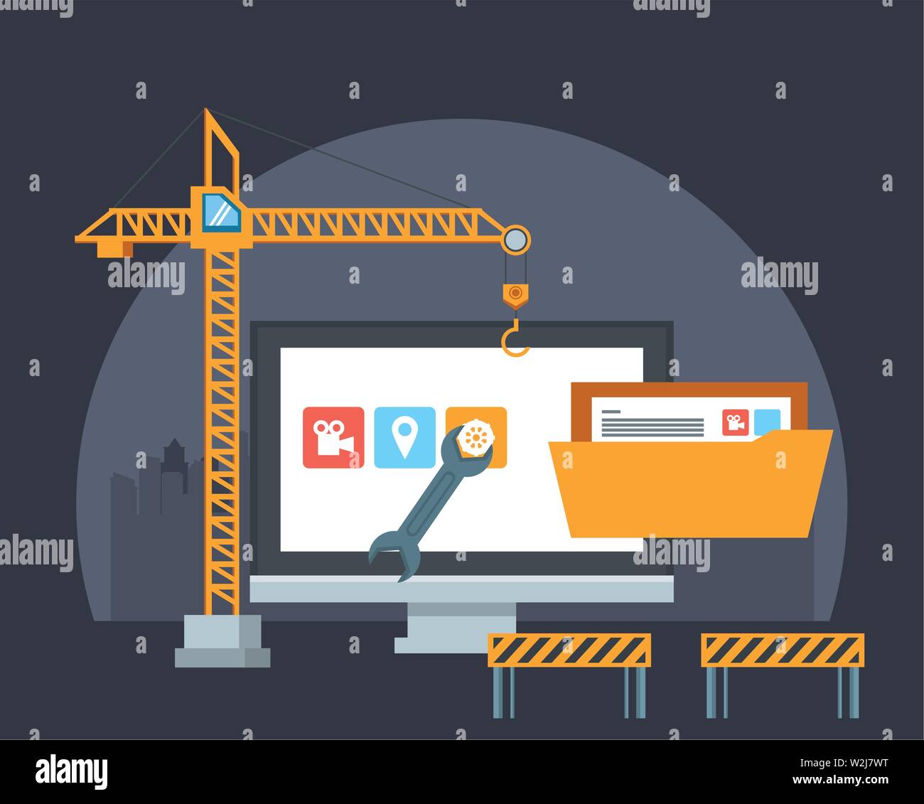 technology device maintenance support cartoon Stock Vector Image & Art ...