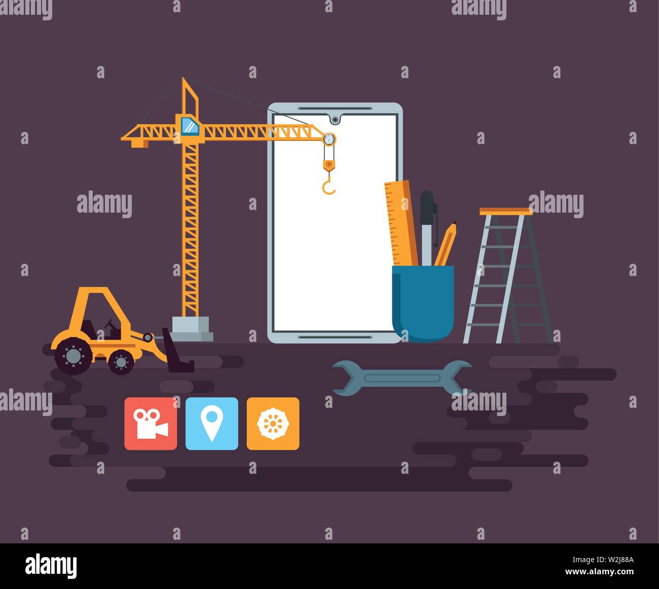 Mobile crane support Stock Vector Images - Alamy