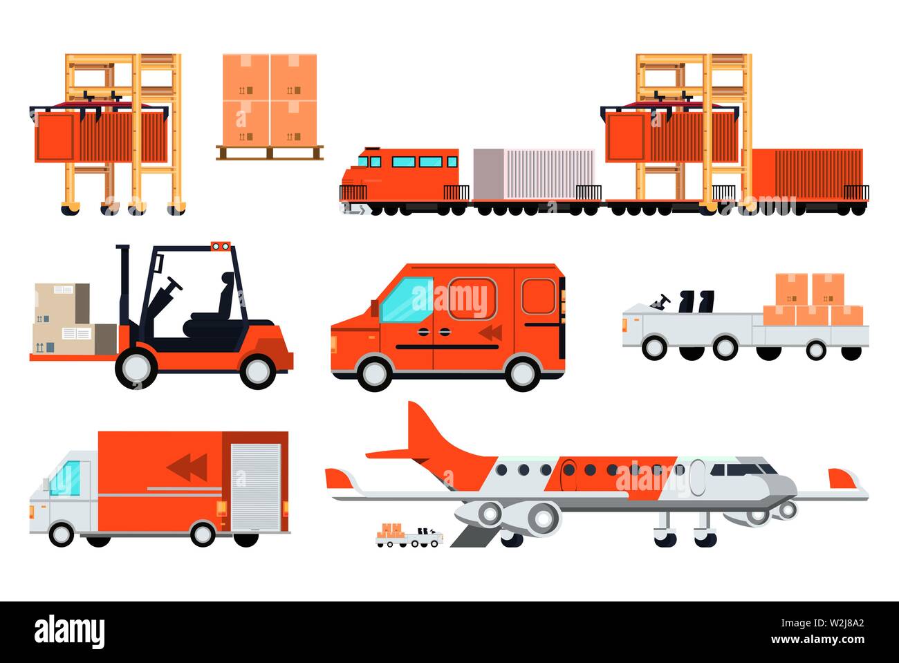 transportation merchandise logistic cargo cartoon Stock Vector Image ...