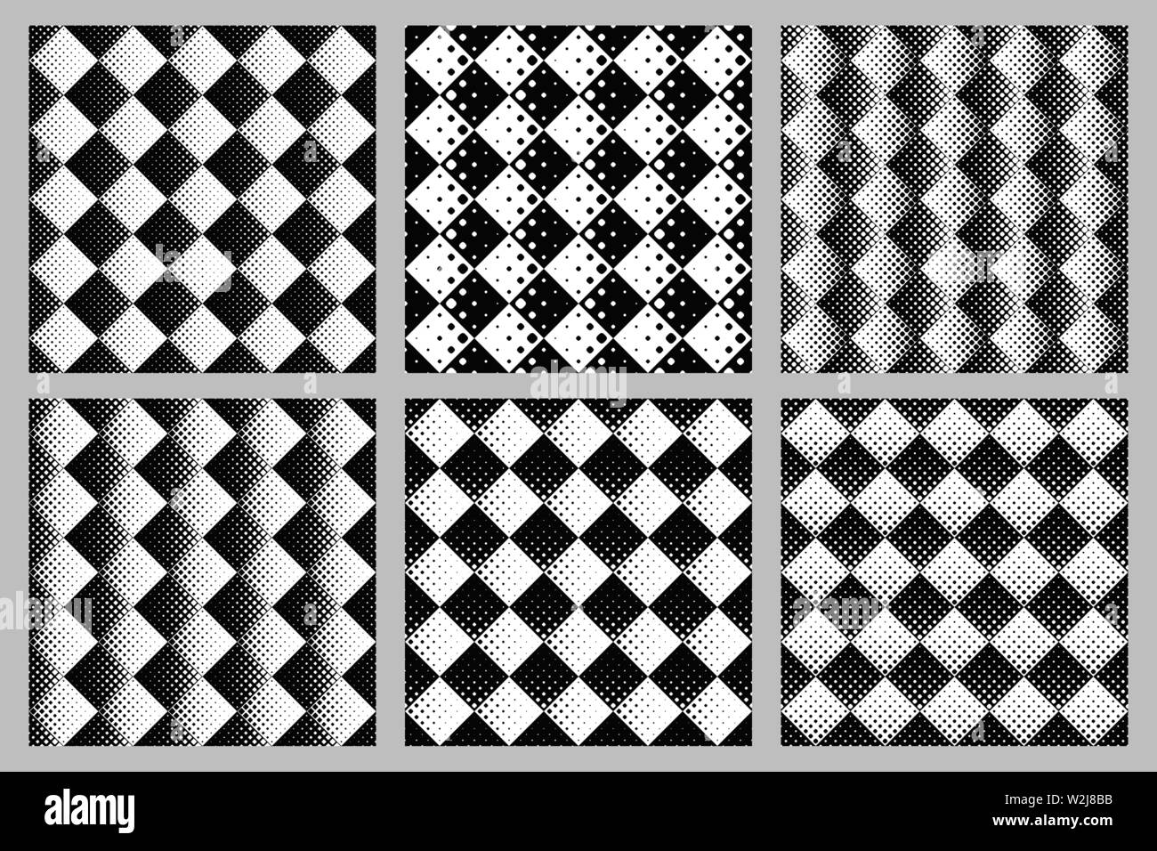 Geometrical seamless square pattern background collection - abstract vector graphic designs from ...