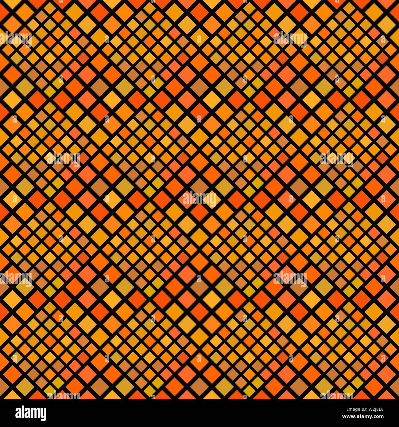 Geometrical square pattern background - orange abstract vector graphic design from diagonal ...