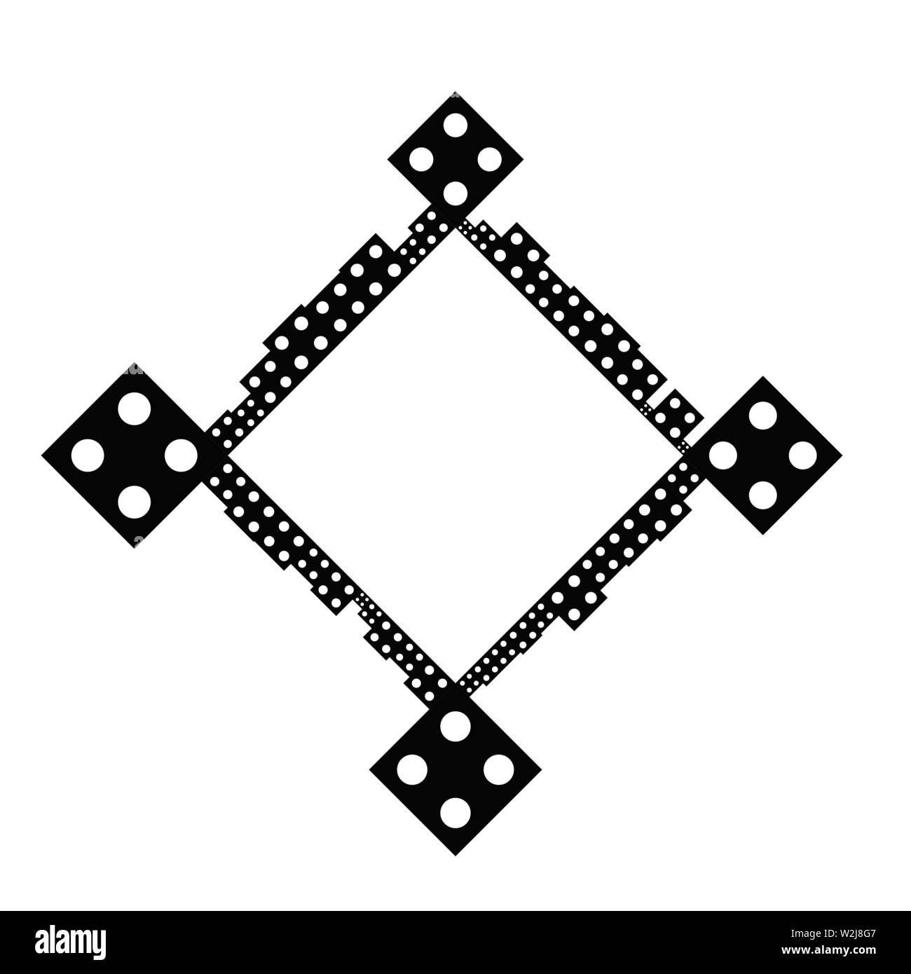 Monochrome geometrical dot frame background - abstract modern vector ...