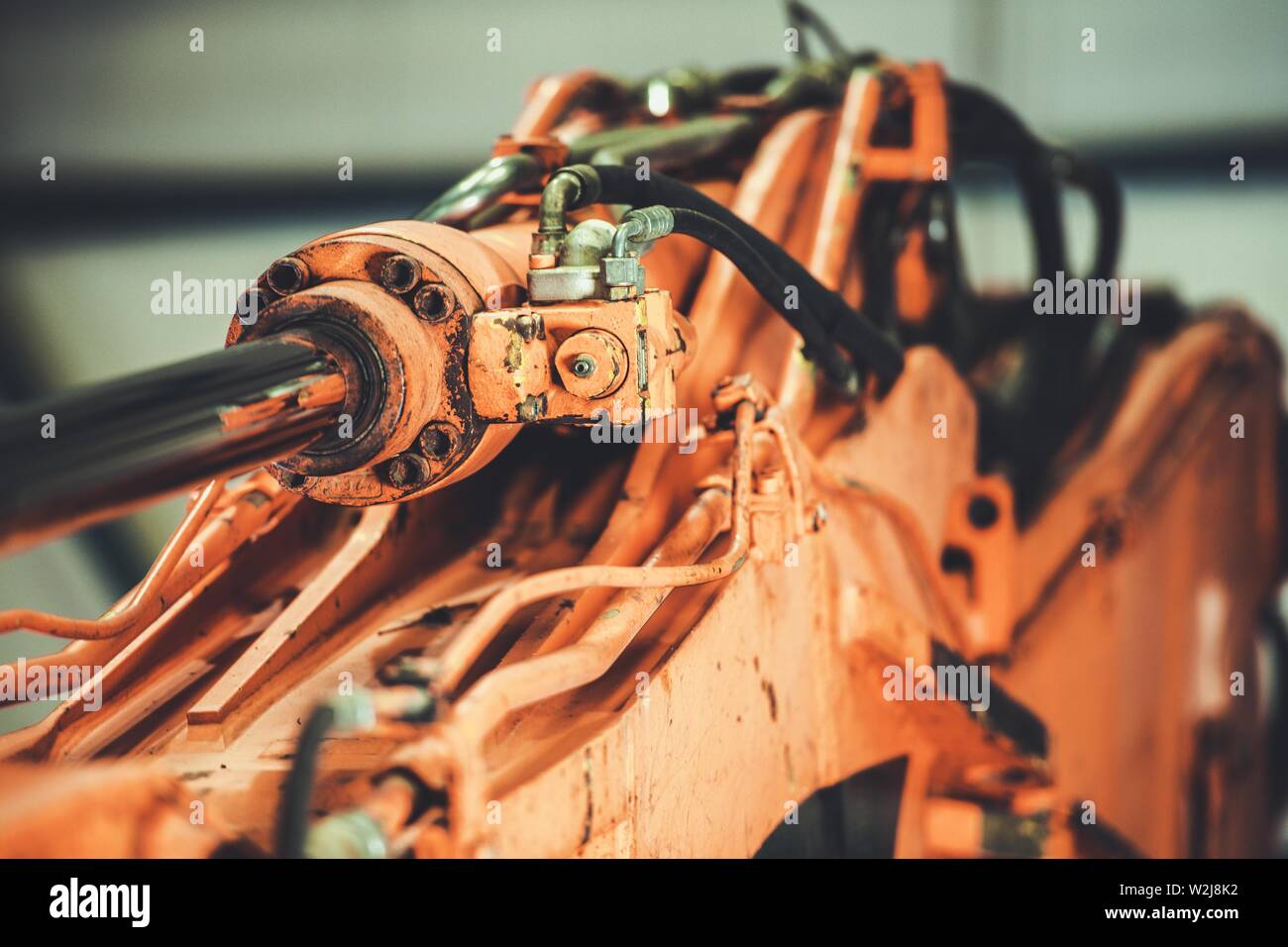 Broken Excavator Arm. Repair Heavy Machinery Equipment. Pneumatic ...