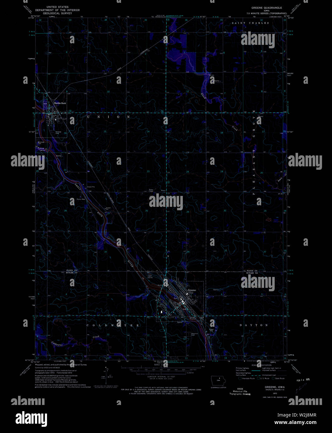 Greene iowa map hi-res stock photography and images - Alamy