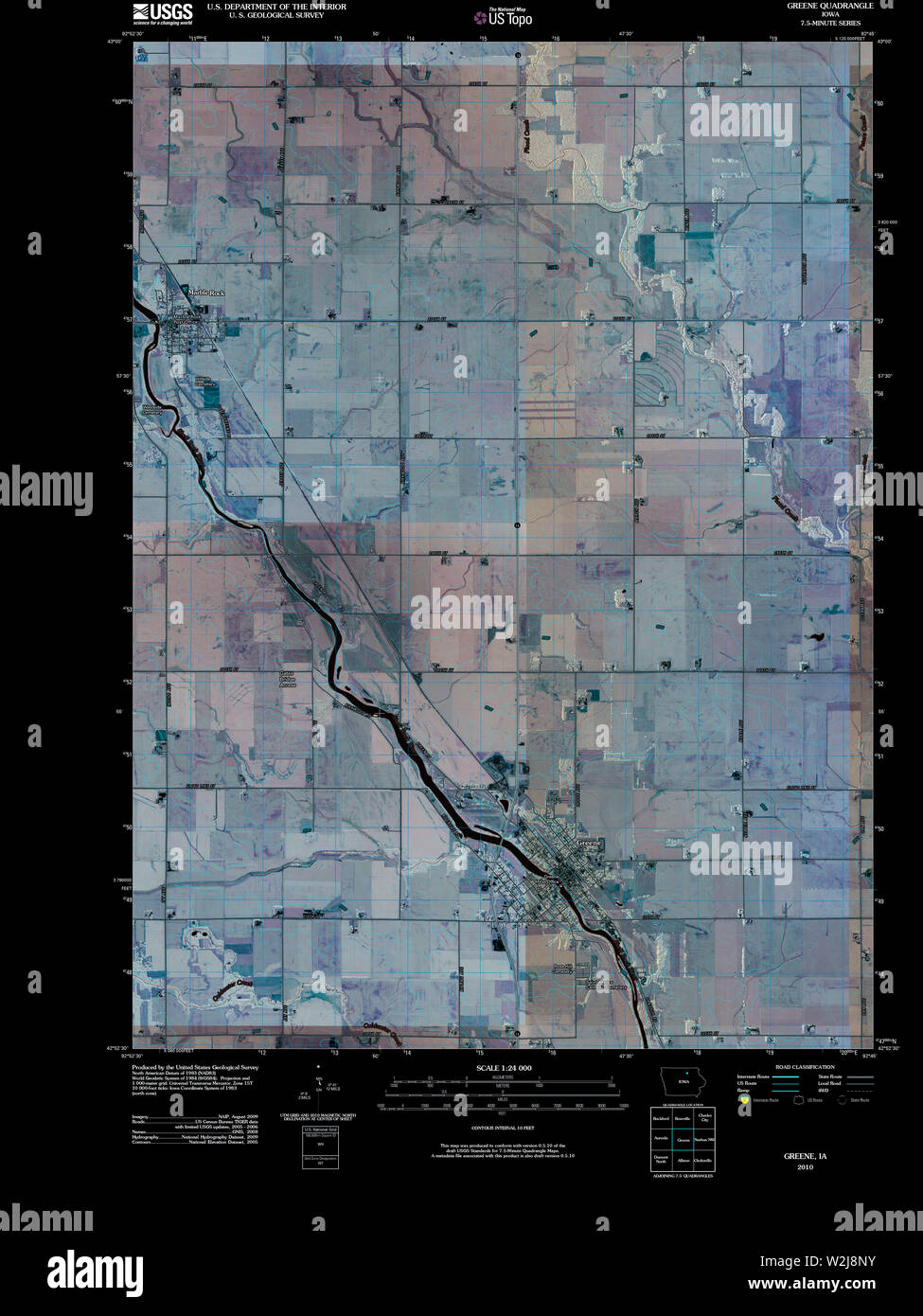 Greene iowa map hi-res stock photography and images - Alamy