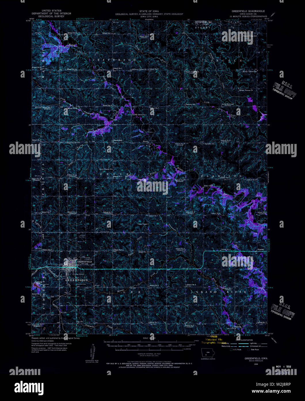 Greenfield iowa map hi-res stock photography and images - Alamy