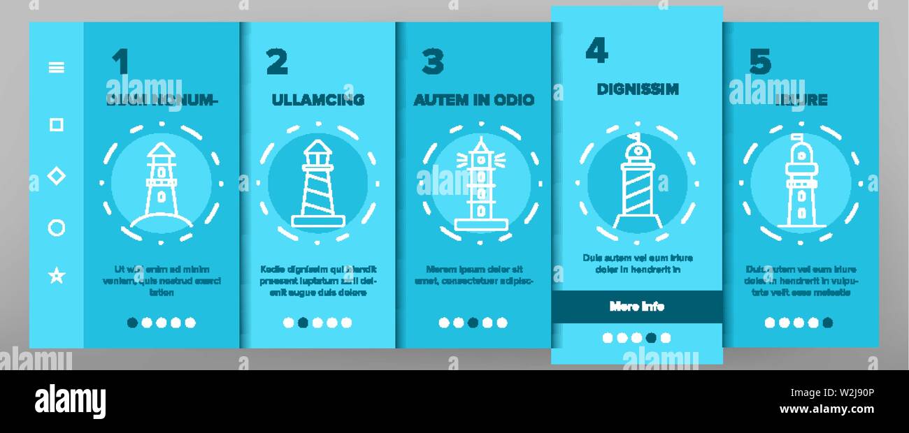 Lighthouse, Sea Beacon Linear Vector Onboarding Stock Vector Image ...