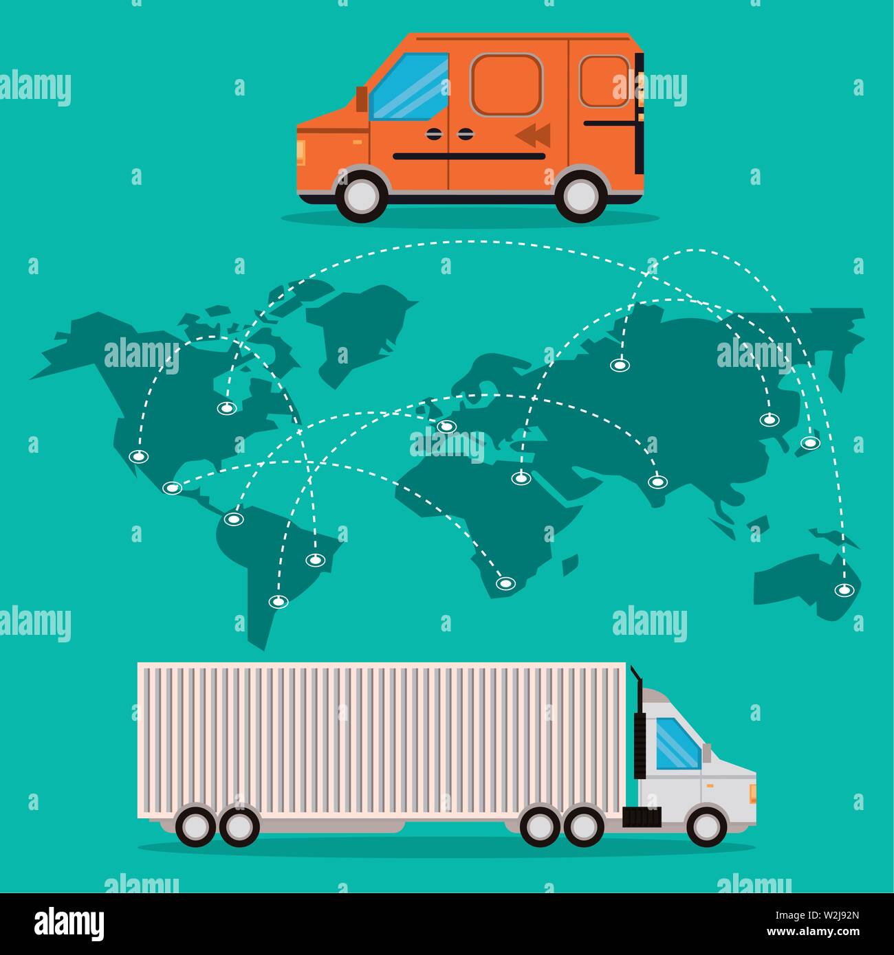 transportation merchandise logistic cargo cartoon Stock Vector Image ...