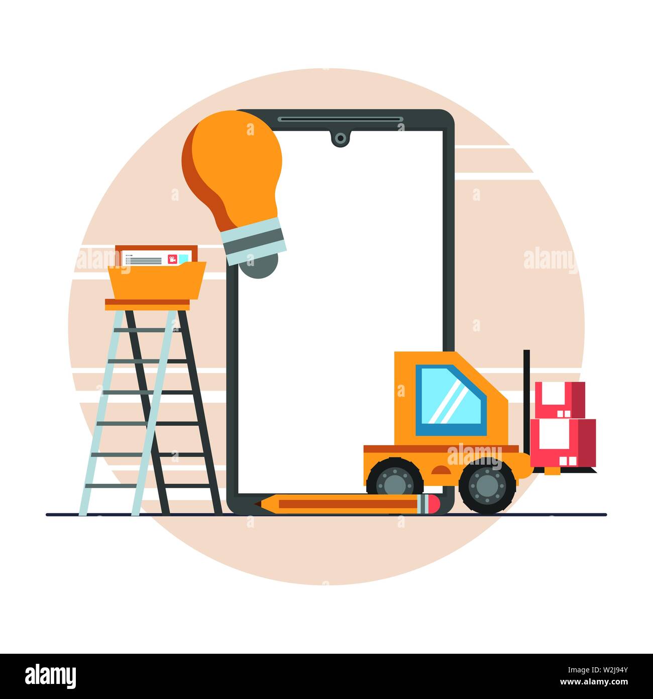 technology device maintenance support concept cartoon Stock Vector ...