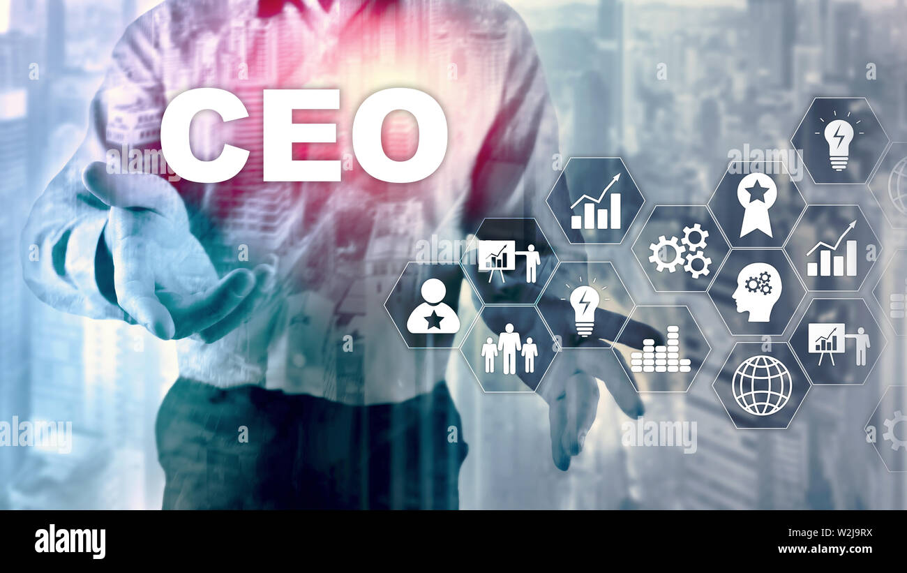 CEO business concept. Chief Executive Officer. Financial background ...