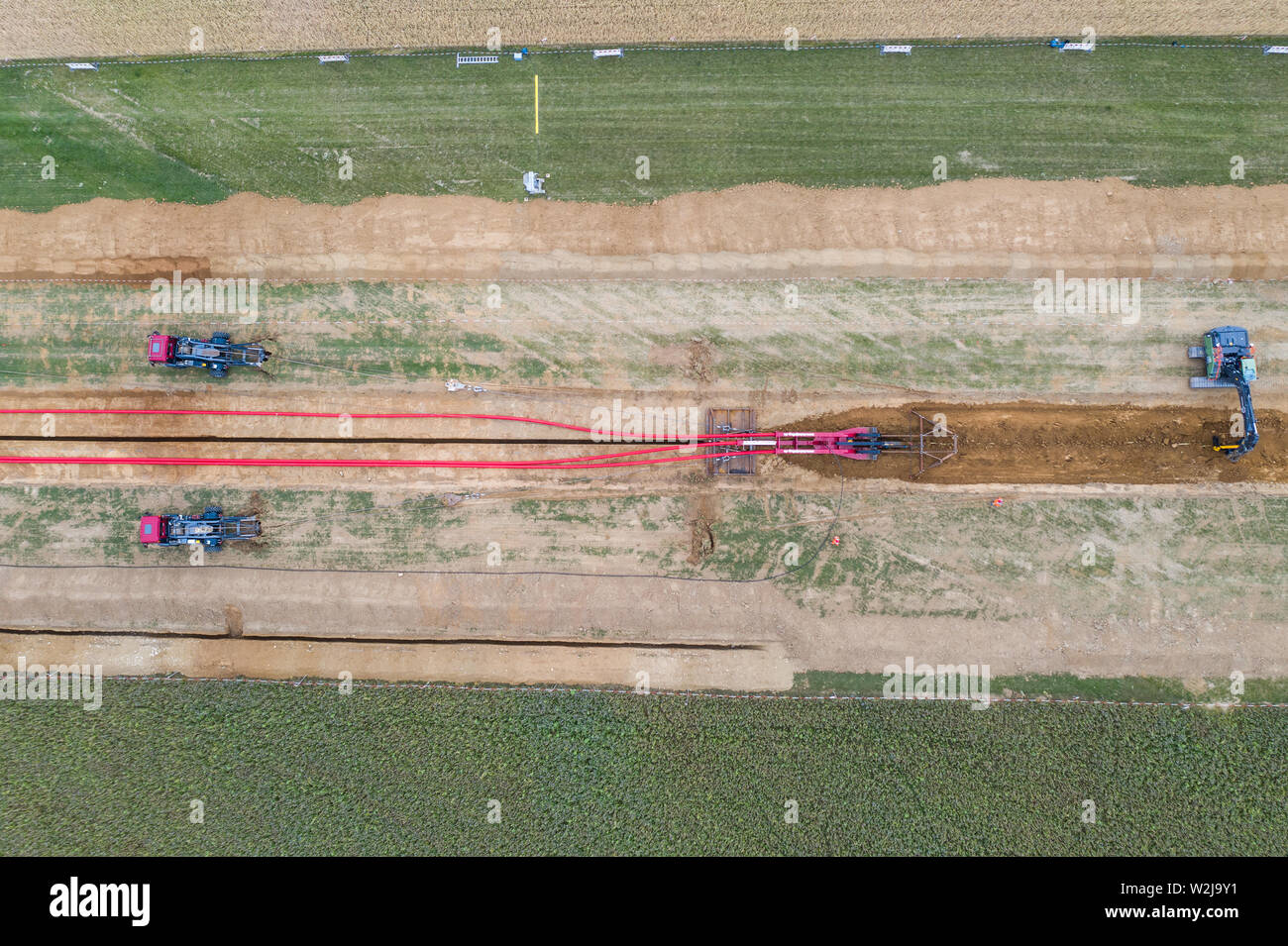 Burgdorf, Germany. 09th July, 2019. With a multiple plough for laying ...