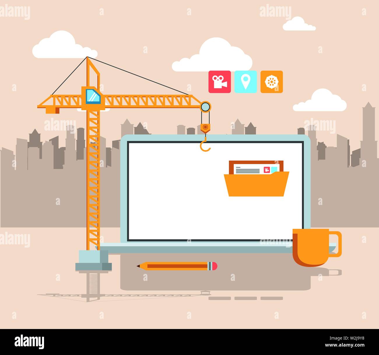 technology device maintenance support concept cartoon Stock Vector ...