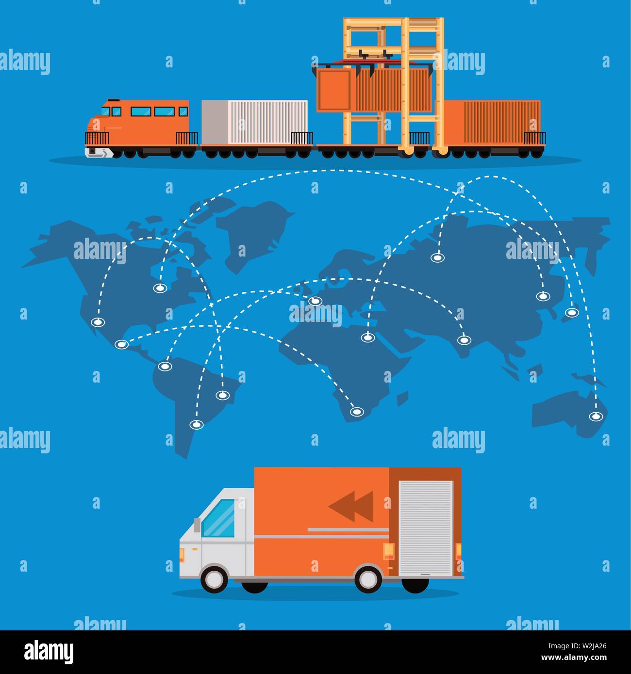 transportation merchandise logistic cargo cartoon Stock Vector Image ...