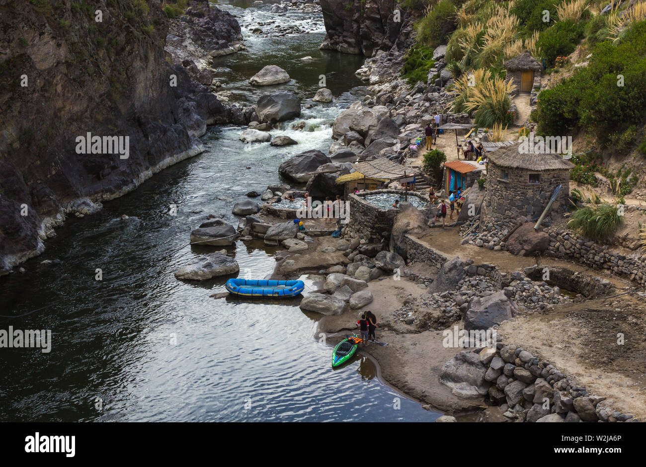 Kayak in the Colca River Stock Photo - Alamy