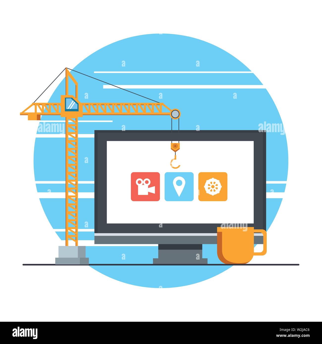 technology device maintenance support concept cartoon Stock Vector ...