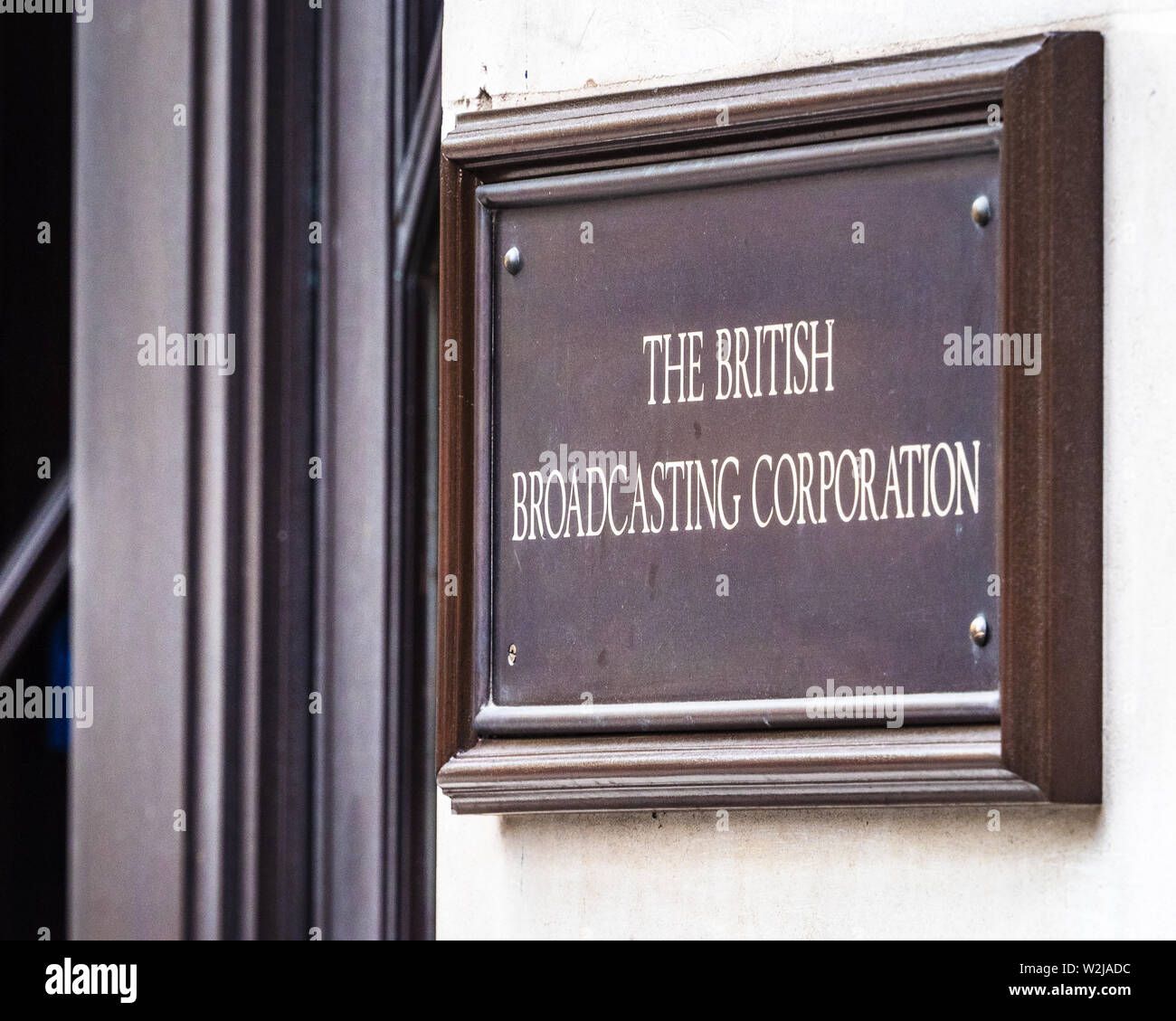 BBC - British Broadcasting Corporation Nameplate outside Broadcasting ...