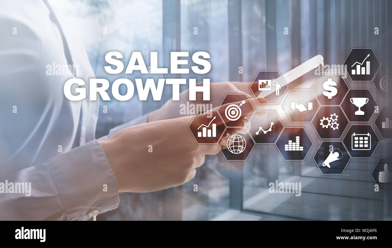 Chart growth concept. Sales increase, marketing strategy. Double ...