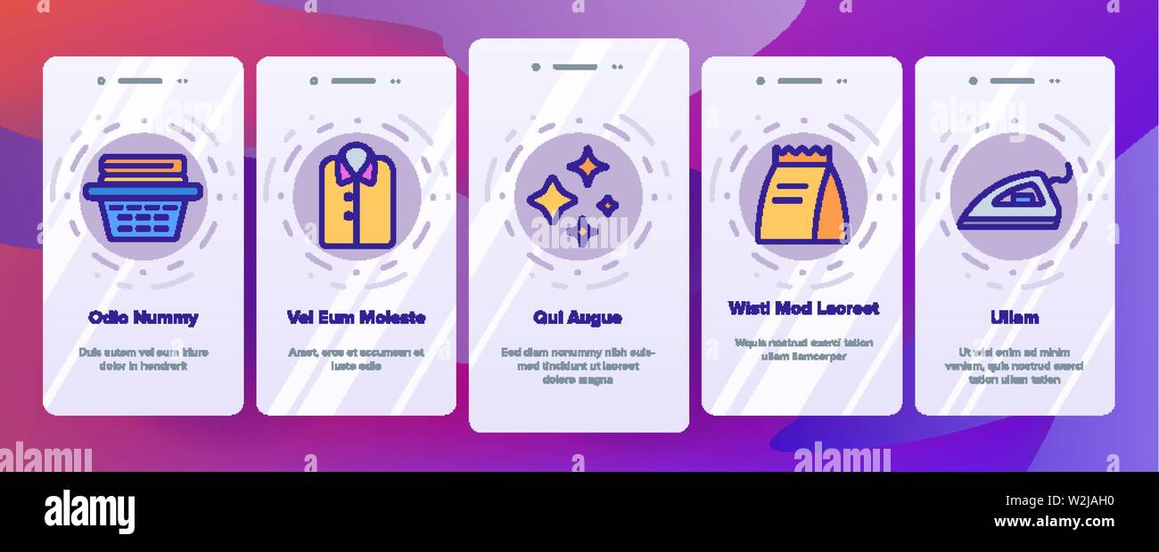 Laundry Line Icon Set Vector Onboarding Stock Vector Image & Art - Alamy