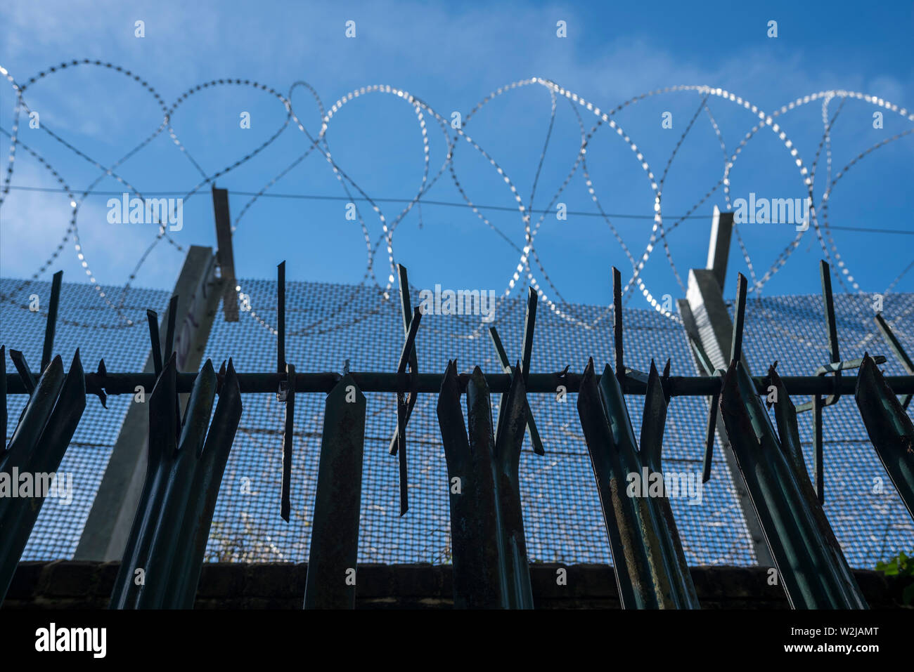 Galvanised metal fence hi-res stock photography and images - Alamy