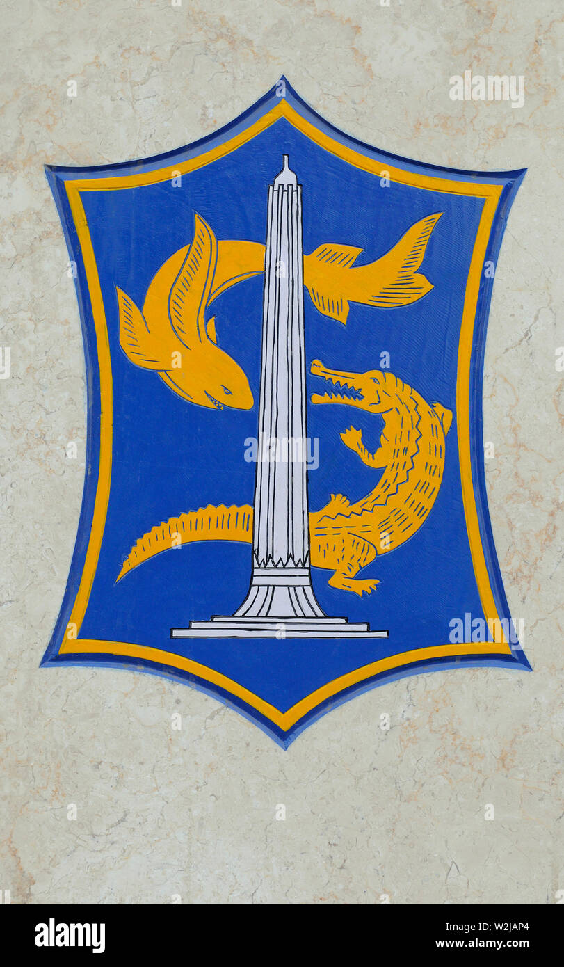 surabaya, jawa timur / indonesia - november 11, 2009: coat of arms of ...