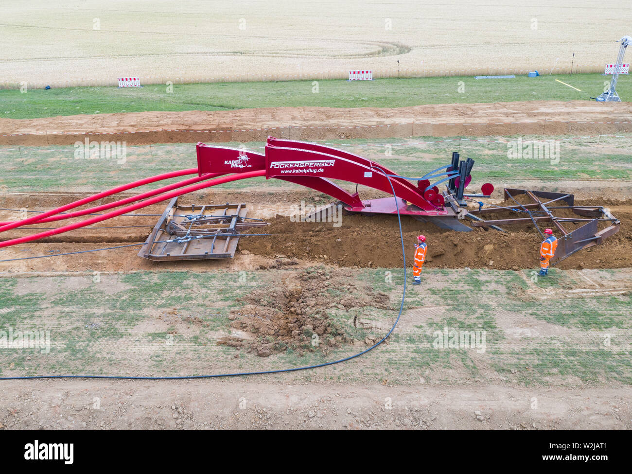 Burgdorf, Germany. 09th July, 2019. With a multiple plough for laying ...