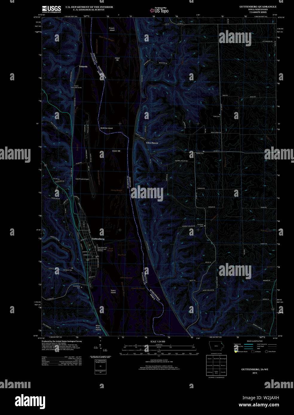 Guttenberg iowa map hi-res stock photography and images - Alamy