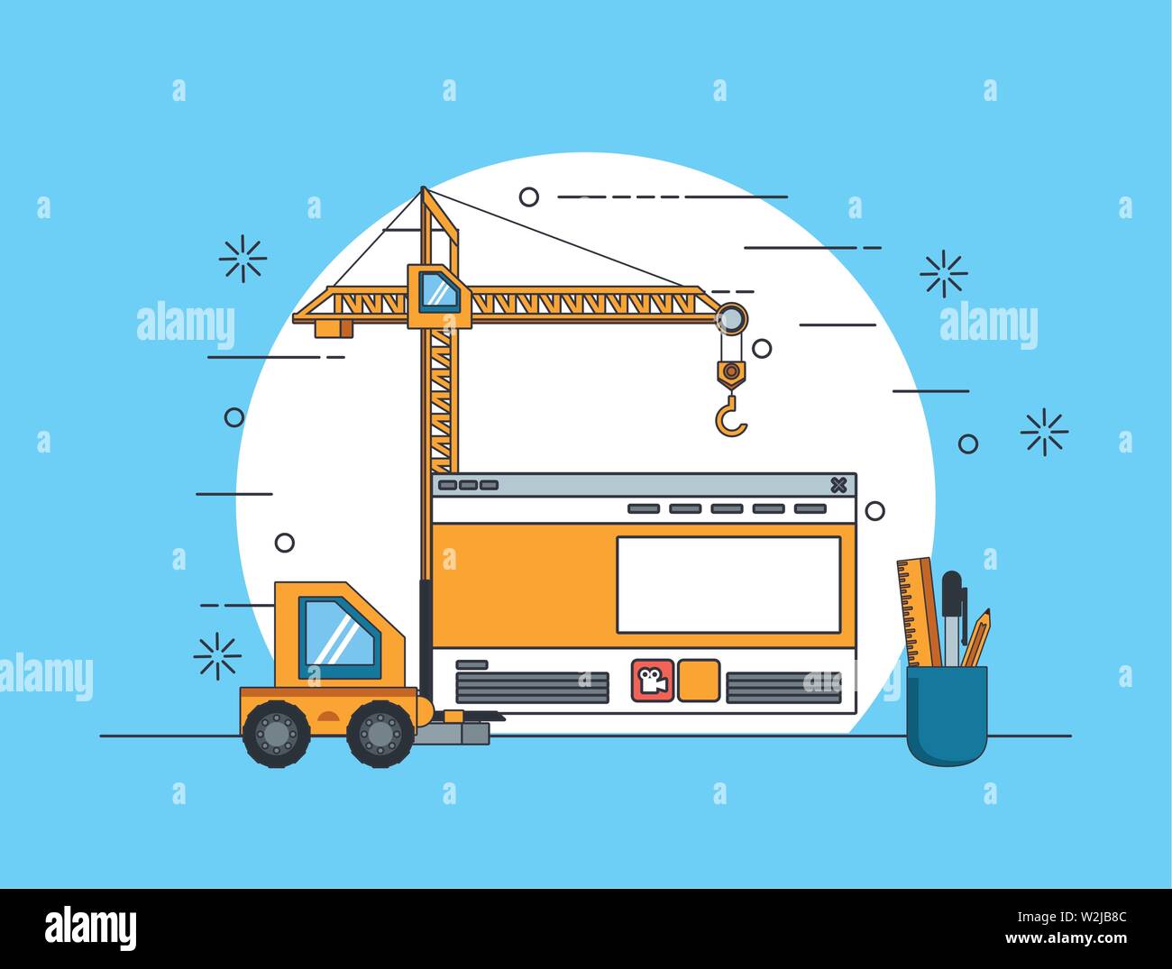 technology device maintenance support concept cartoon Stock Vector ...