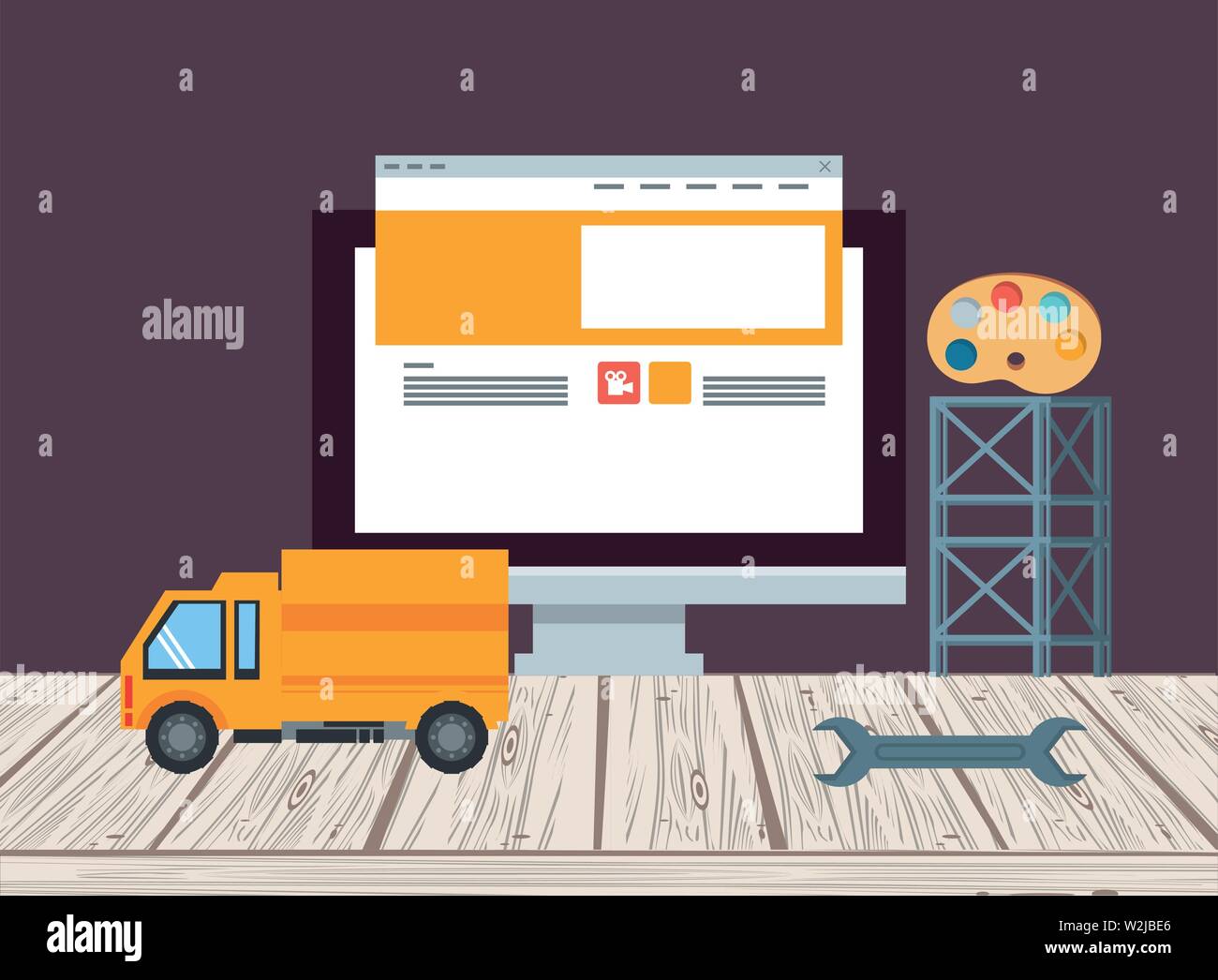 technology device maintenance support cartoon Stock Vector Image & Art ...