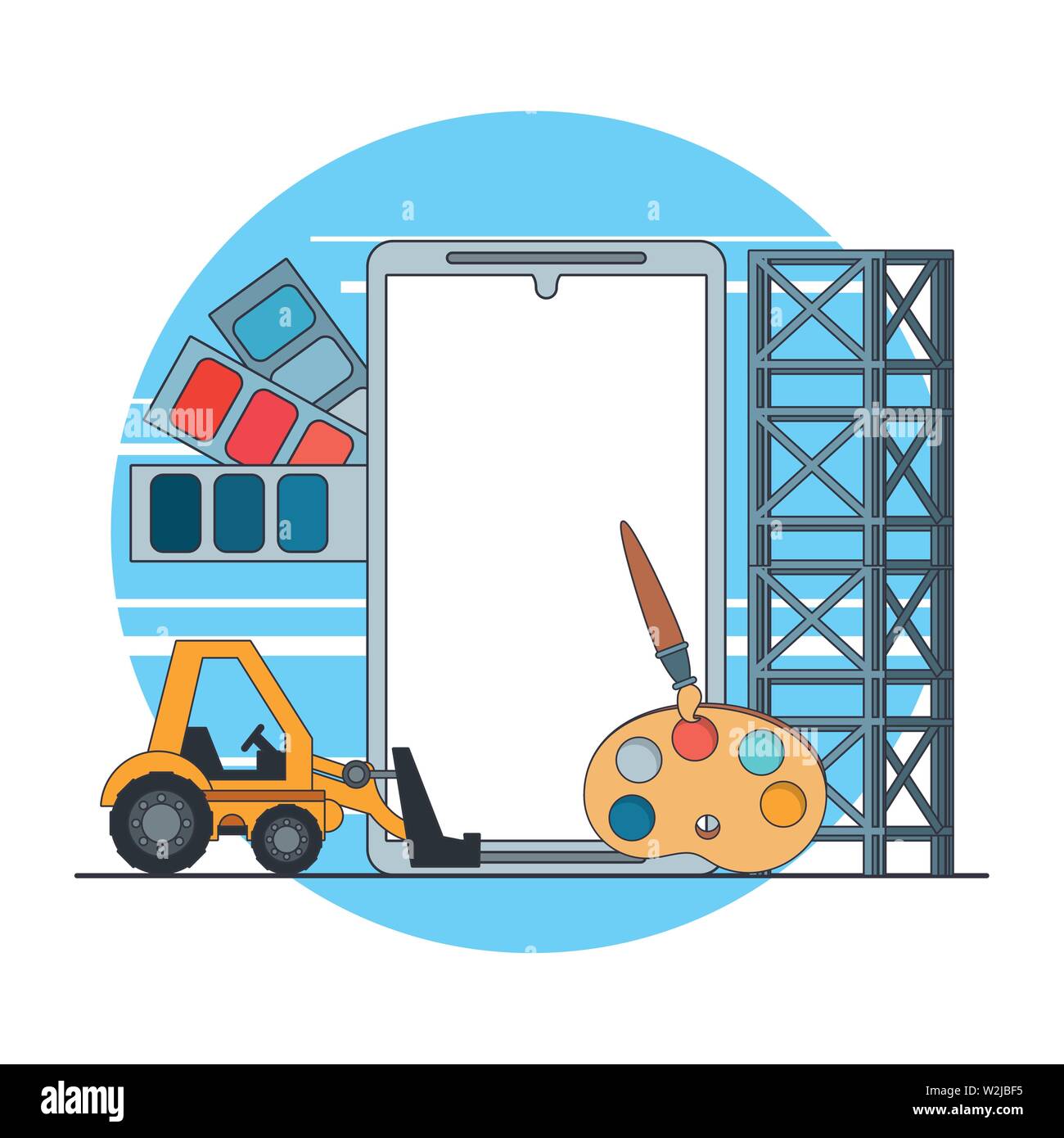 technology device maintenance support cartoon Stock Vector Image & Art ...