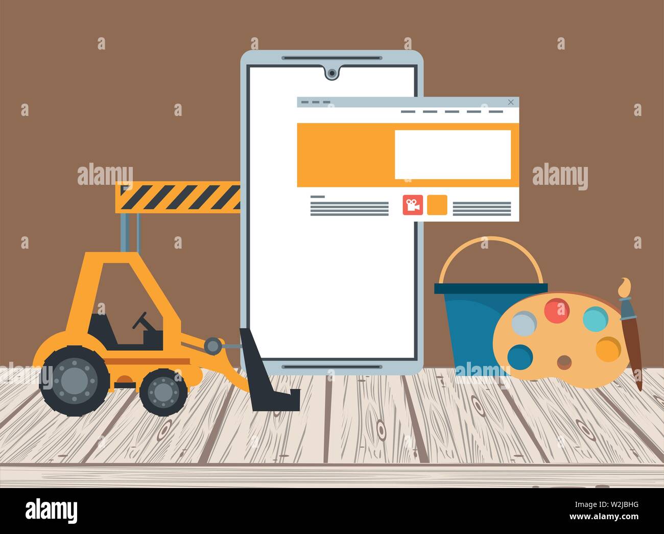 technology device maintenance support cartoon Stock Vector Image & Art ...