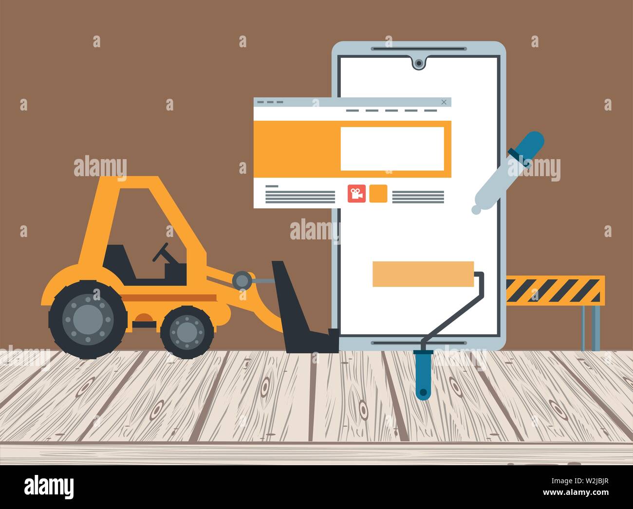 technology device maintenance support cartoon Stock Vector Image & Art ...