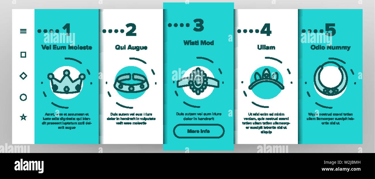 Jewelery Line Icon Set Vector Onboarding Stock Vector Image & Art - Alamy