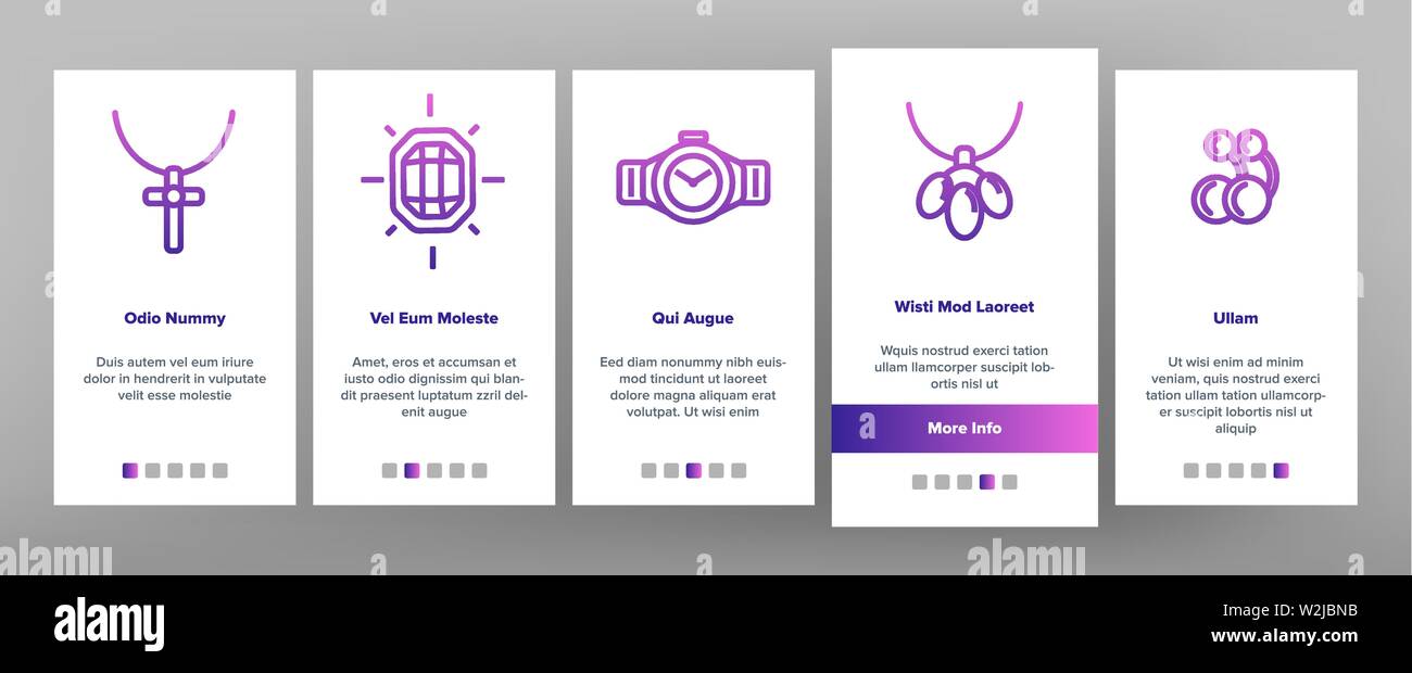 Jewelery Line Icon Set Vector Onboarding Stock Vector Image & Art - Alamy