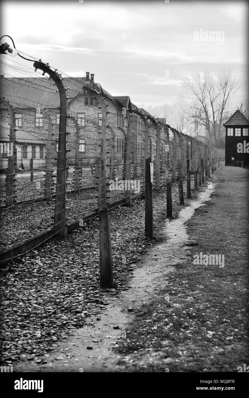 Gates Outside Auschwitz Stock Photo - Alamy