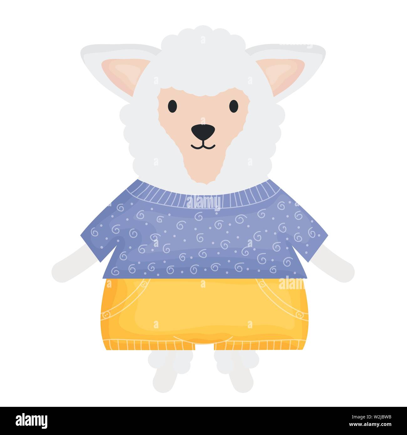 cute sheep childish character vector illustration design Stock Vector ...