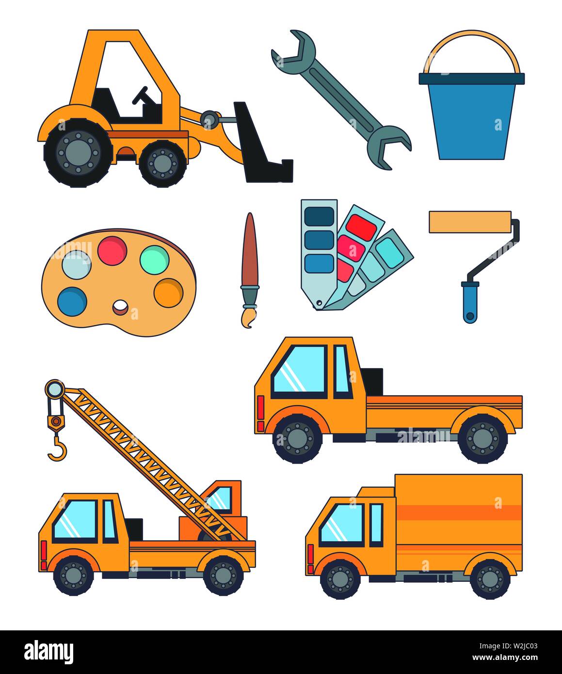 construction engineer heavy tools cartoon Stock Vector Image & Art - Alamy