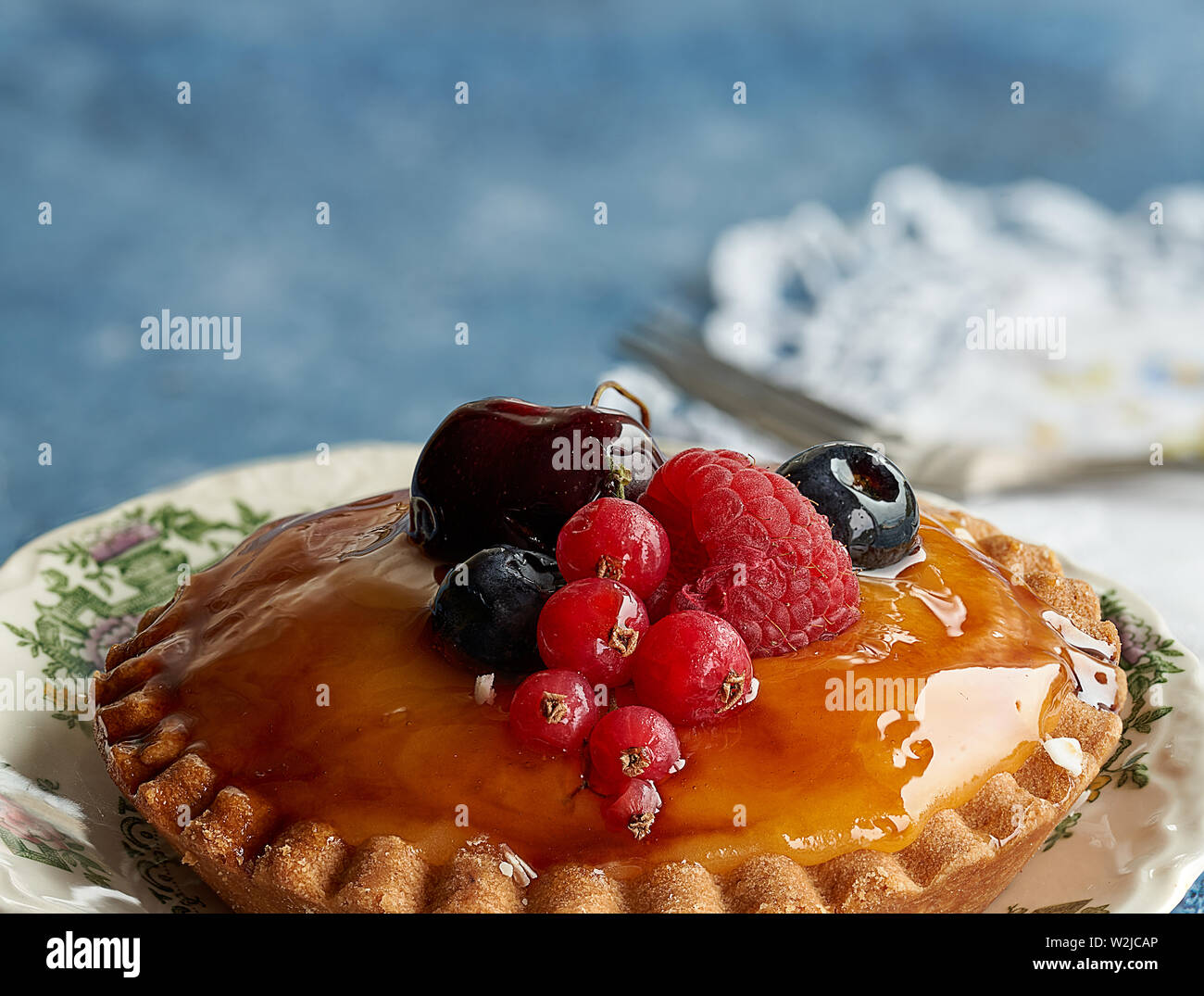 Biscuit, cream, chocolate and forest fruits cakes Stock Photo - Alamy