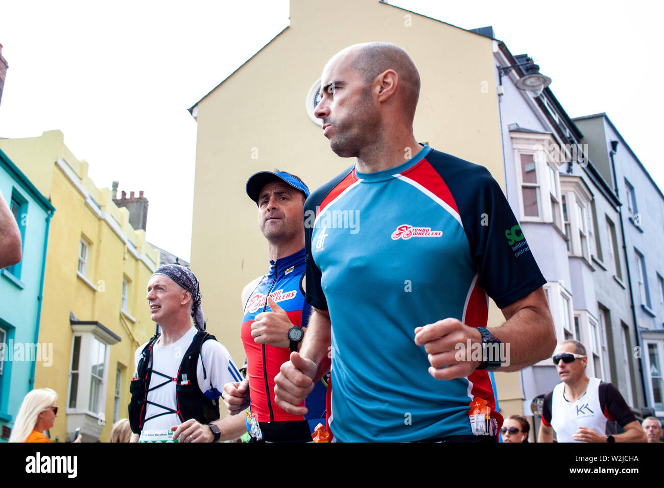 Tenby, Wales. 8th July 2019. Wales marathon on the third day of Long ...