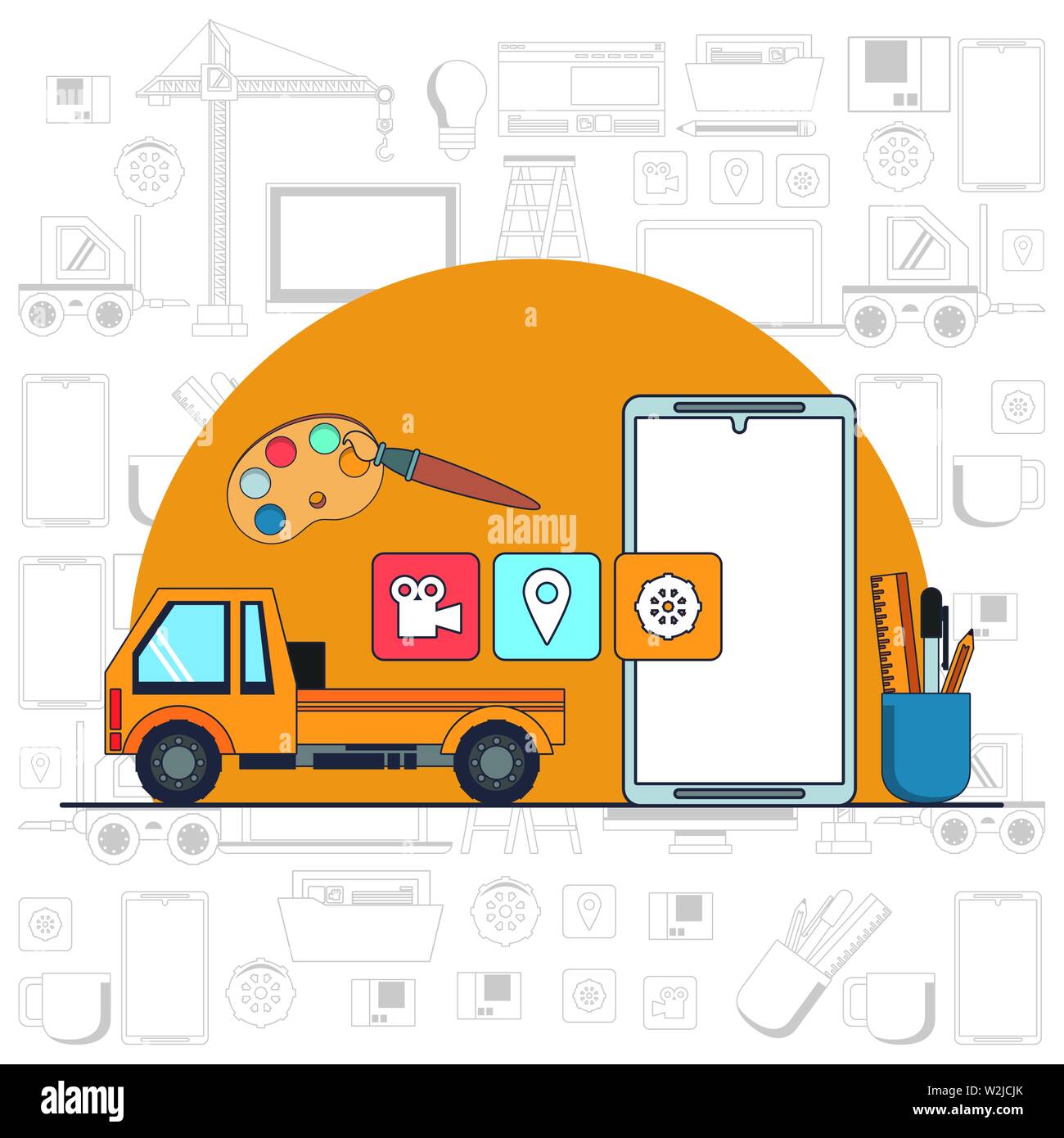 Heavy maintenance Stock Vector Images - Alamy