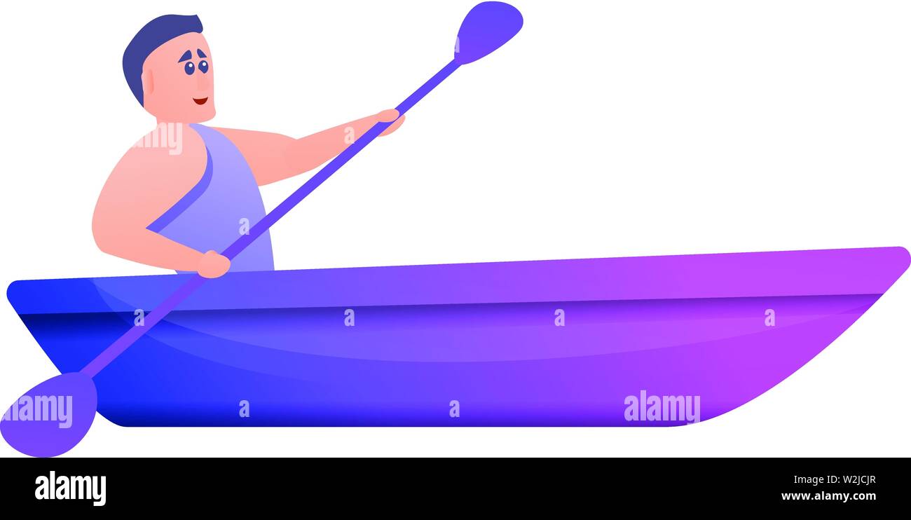 Man kayak activity icon. Cartoon of man kayak activity vector icon for ...