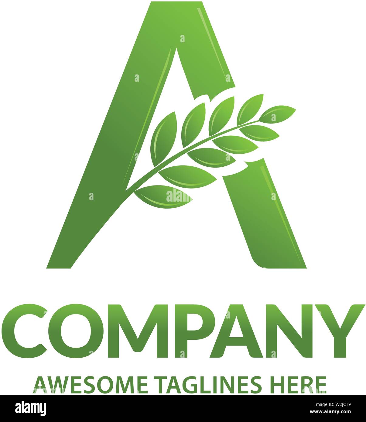 creative initial letter a with leaf logo vector concept element, letter ...