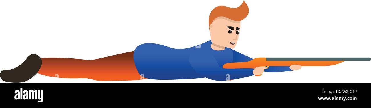 Shooter lay on ground icon. Cartoon of shooter lay on ground vector ...